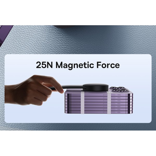 Baseus C02 Soporte Magnético Coche 25N 3M+Velcro Negro